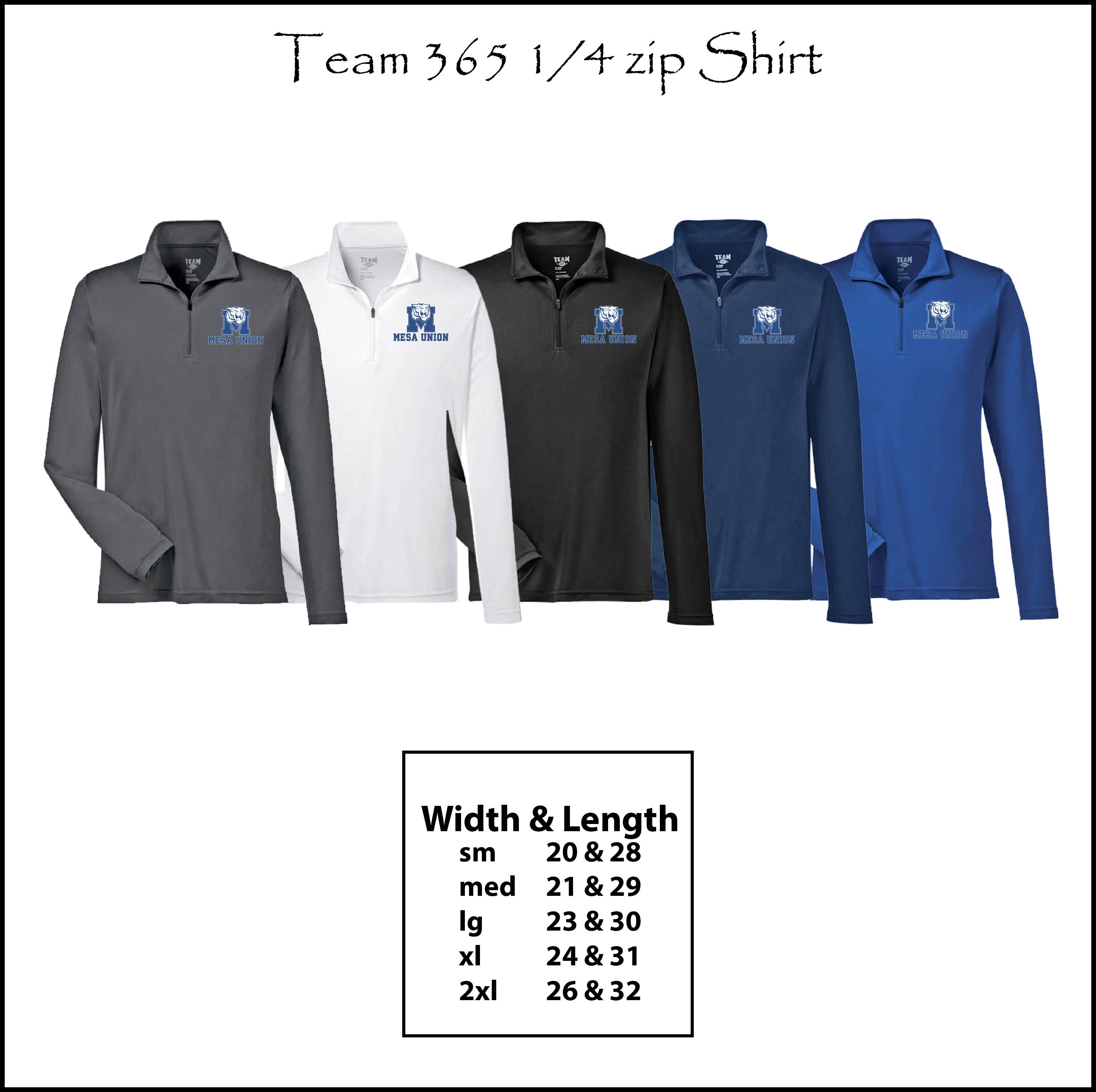 Mesa Union "M Mesa Union" Performance Quarter Zip | Impact Graphics