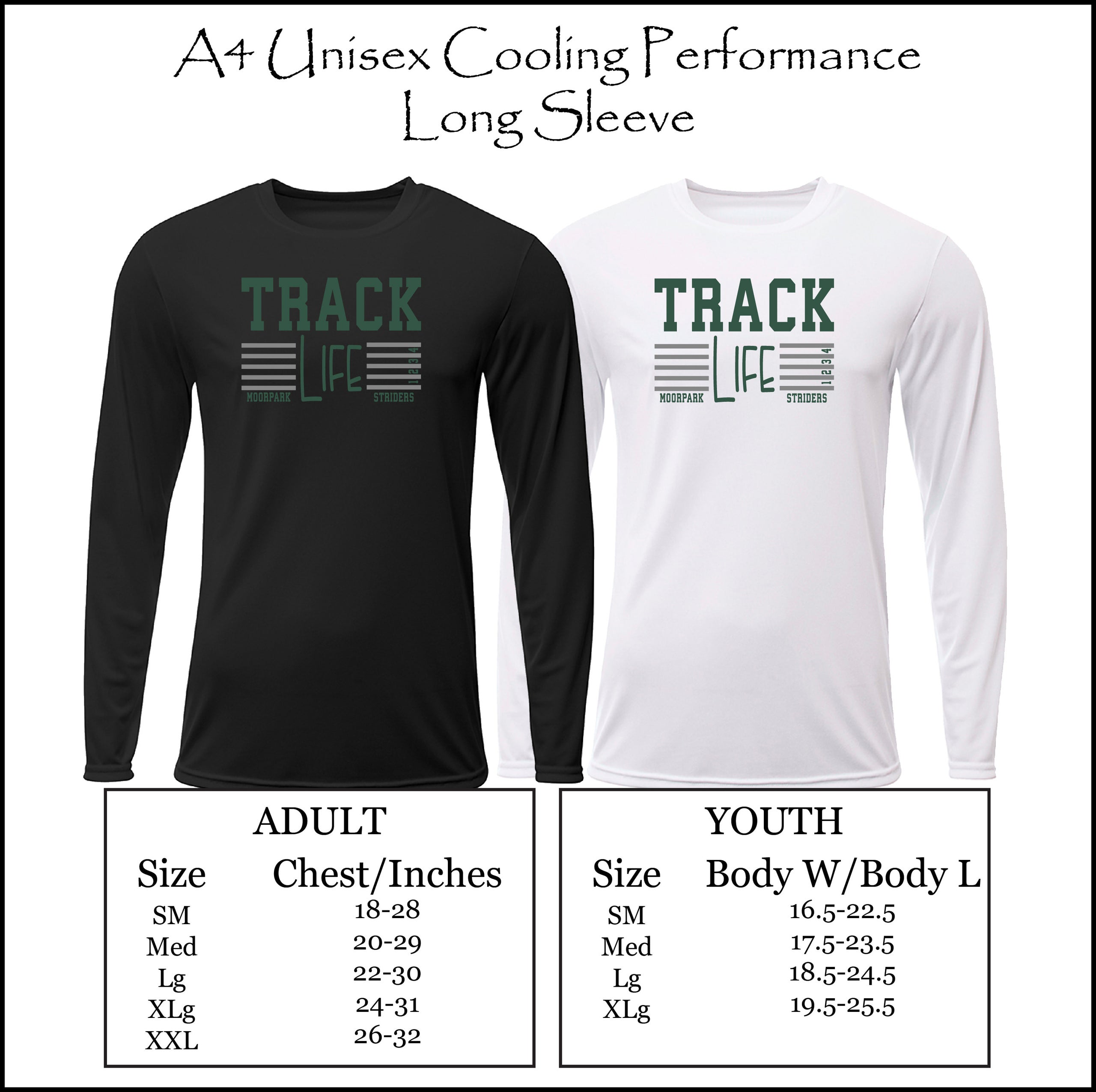 Striders Adult and Youth Performance Long and Short Sleeve Track Life ...